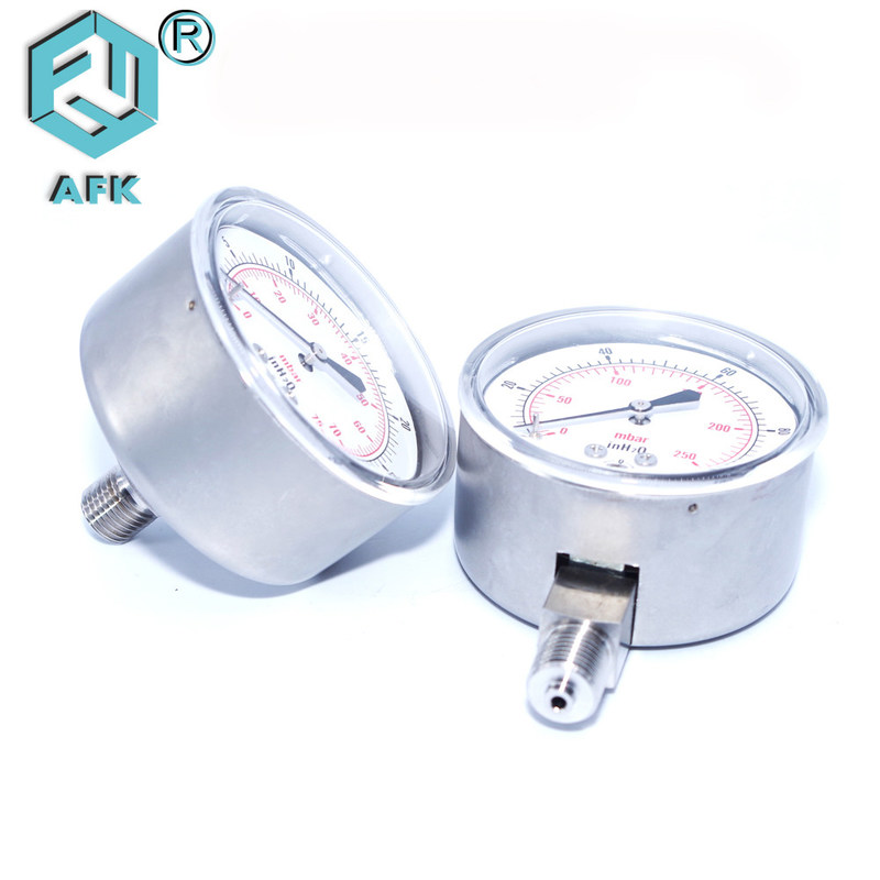 Stainless Steel Gas Pressure Test Gauge Low Pressure Mpa PSI Bar 1 2NPT Stainless Steel Gas Pressure Test Gauge Low Pressure Mpa PSI Bar 1 2NPT