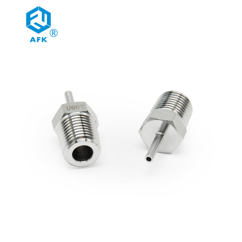 Male Connector SS316 3mm 6mm OD Tube Butt Weld x 1/4 NPT Male Thread ...