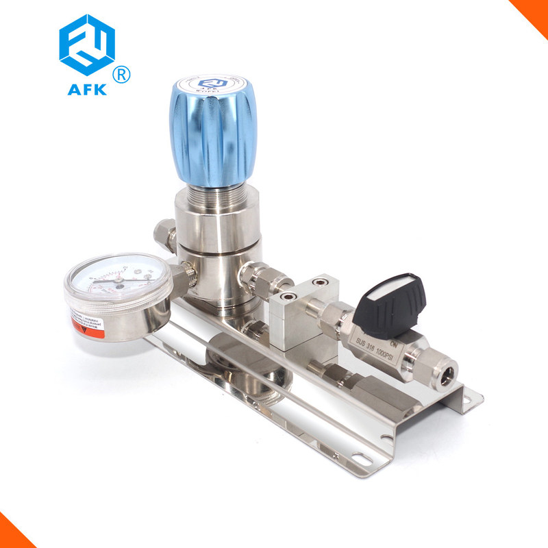 SS Dual Stage Argon Gas Manifold , Viton O - Ring Pressure Control Panel