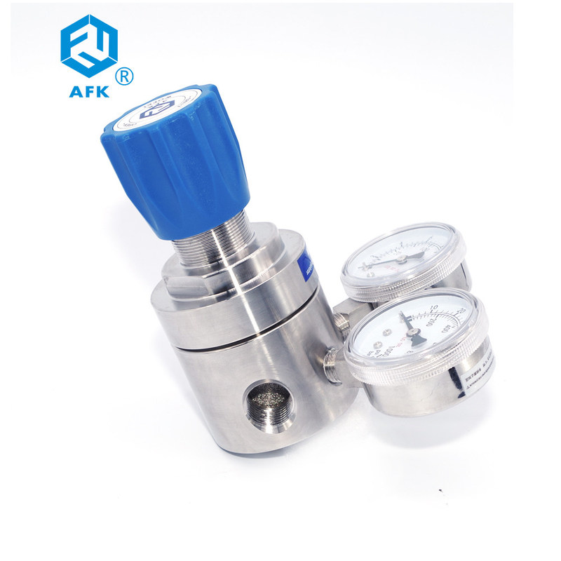 high flow Ss single stage argon gas regulator with two gauges