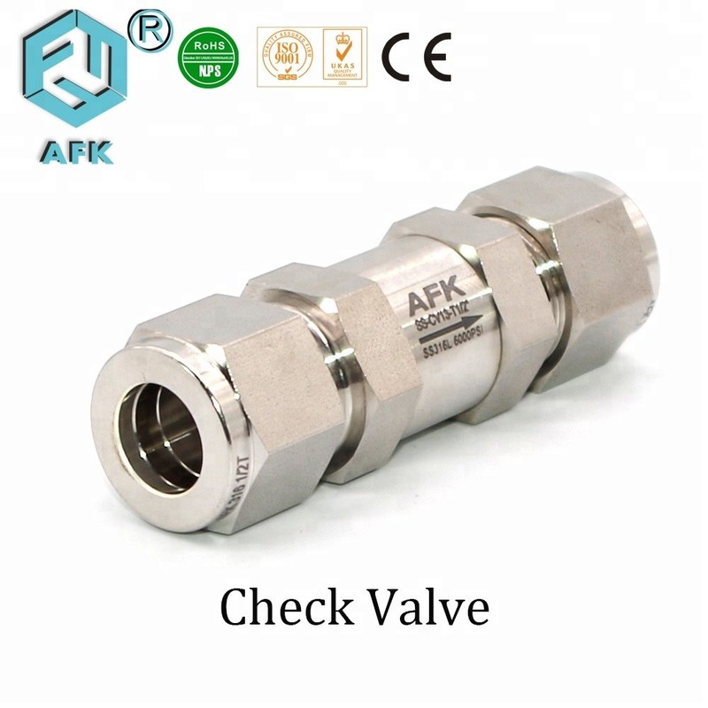 Stainless Steel Double Ferrule Non Return Valve for Gas