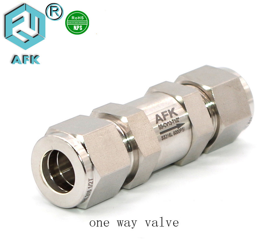6mm SS316 No Return Valve One Way Argon Gas Check Valve