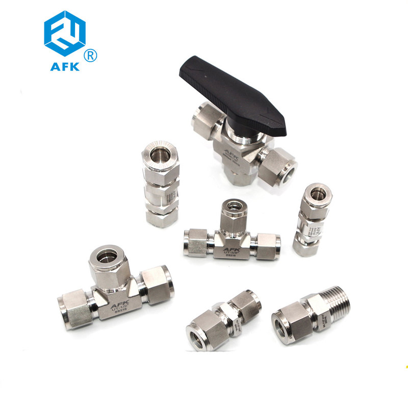 2 Way Ss Control Ball Valve 3000PSI 1/4" With NPT Connector 6mm