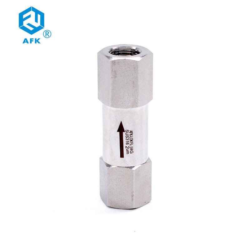 40um Element 20.6Mpa Stainless Steel Water Filter NPT Thread OD6mm