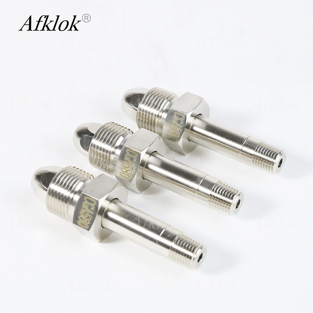 1/4in CGA580 Cylinder Connectors with Male Connection and Nickel Plated ...