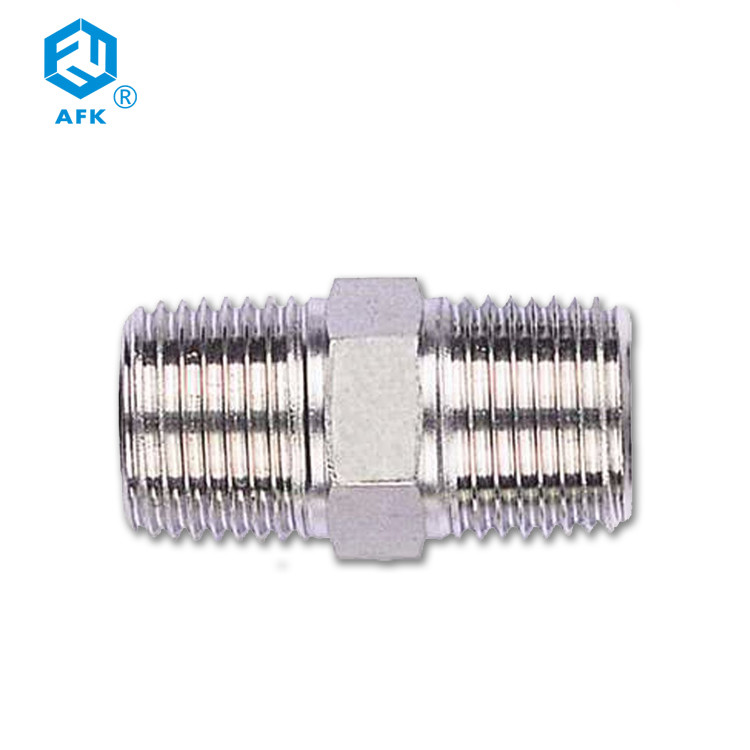 Forged Hexagon SS316 Threaded Joint Gas Pipe Fittings Double Thread NPT