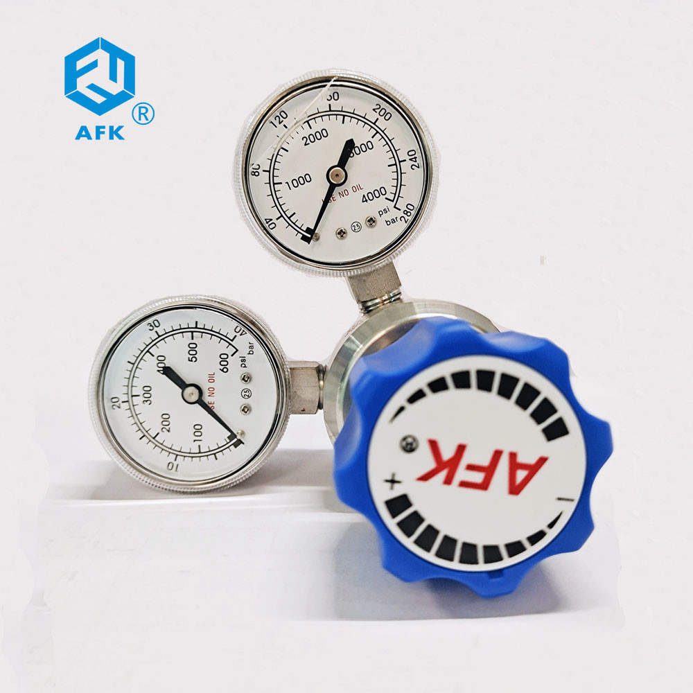 6mm OD R11 Double Gauge Pressure Regulator N2 He 4000psi SS Pressure ...
