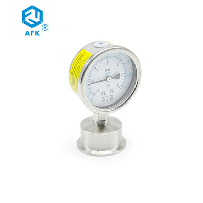10 Bar Gas Cylinder Pressure Gauge Stainless Steel Hygienic Diaphragm