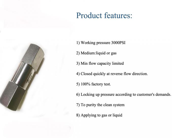 Stainless Steel One Way Check Valve for Air Compressor