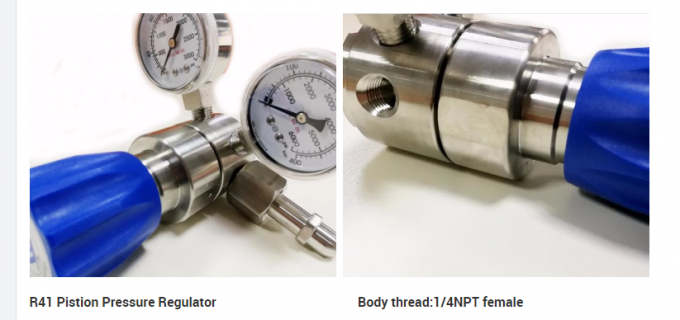 AFK Adjustable Oxygen Nitrogen Argon Regulator 6000 Psi 1/4NPT Female ...