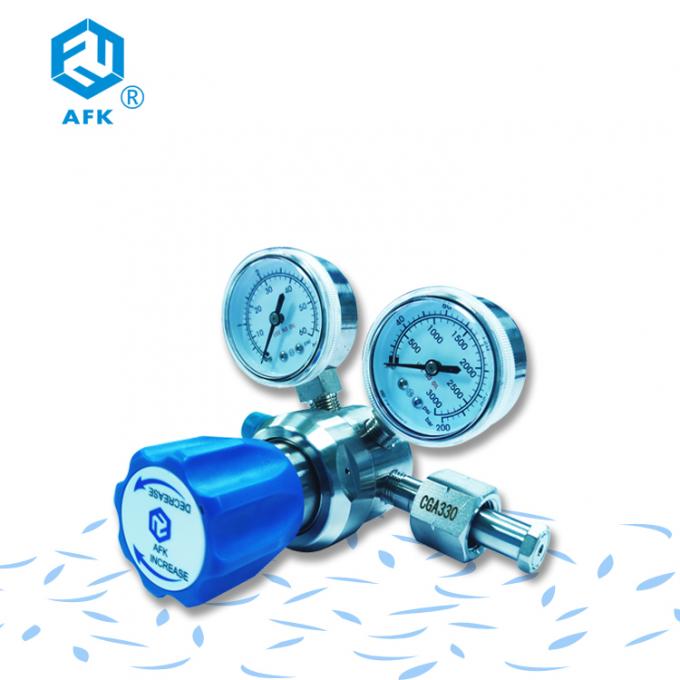 316L 3000Psi Stainless Steel Pressure Regulator CGA330 Cylinder Connector