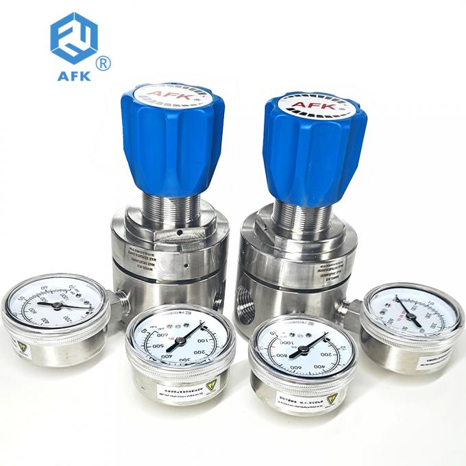 PCTFE PTFE Stainless Steel Pressure Regulator 1000PSI 600Psi Double Gauges
