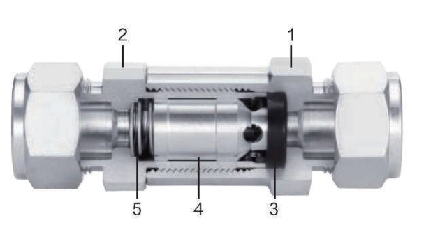 SS316 Air Compressor Inline Check Valve High Pressure External Thread