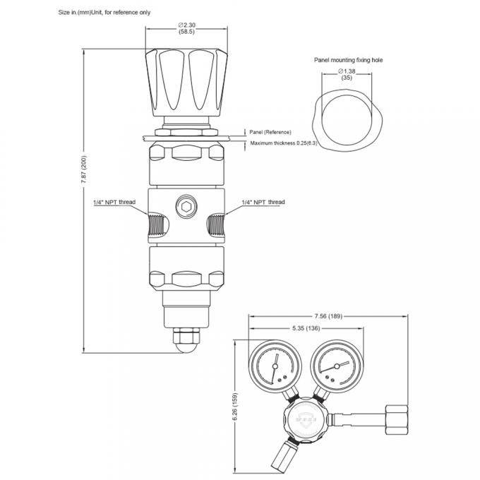 Nitrogen Helium Propane Gas Pressure Reducing Valve Stainless Steel ...